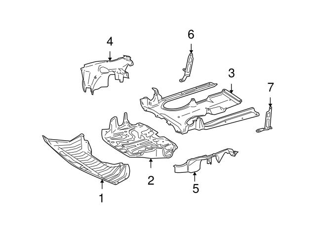Genuine Mercedes 2215203423 Radiator Support Splash Shield - Mercedes ...
