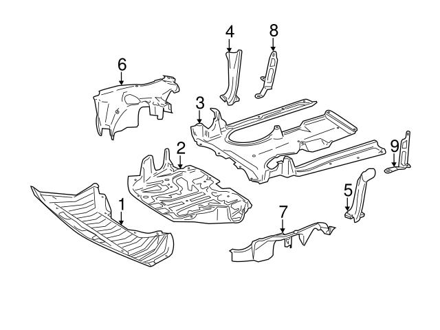 Genuine Mercedes 2215204923 Radiator Support Splash Shield - Mercedes ...