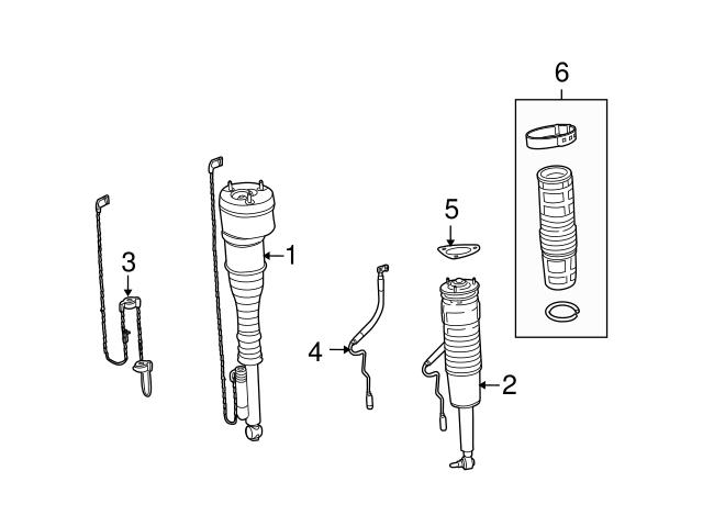 Genuine Mercedes 2215400008 Suspension Air Compressor Line; Left, Right ...