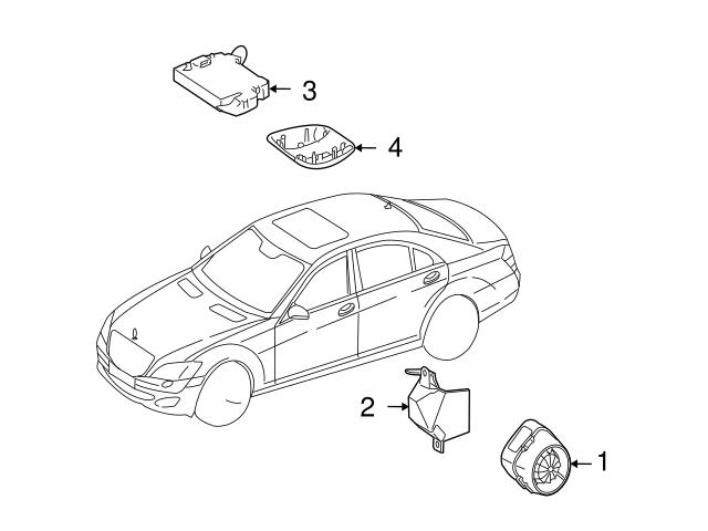 Genuine Mercedes 2215459340 Anti-Theft Alarm Siren Bracket - Mercedes