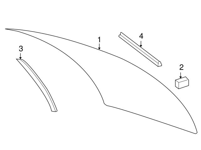 Genuine Mercedes 2216780179 Back Glass Insulator; Rear - Mercedes