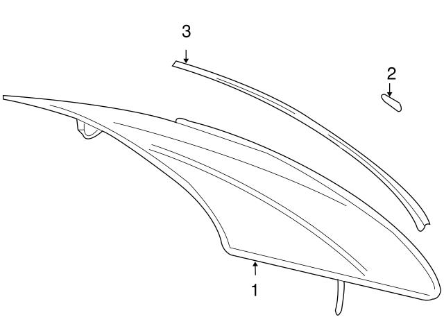 Genuine Mercedes 221678033764 Back Glass Reveal Molding; Rear ...