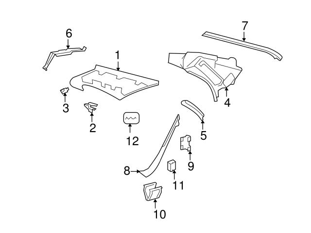 Genuine Mercedes 2216900214 C Pillar Trim Panel Bracket; Right - Mercedes
