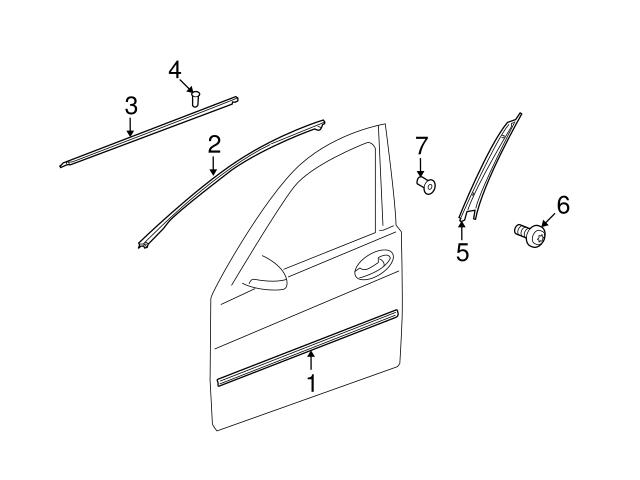 Genuine Mercedes 2216903480 Door Window Belt Weather Strip; Right ...