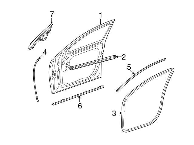 Genuine Mercedes 2217201278 Door Seal; Front Right Forward - Mercedes