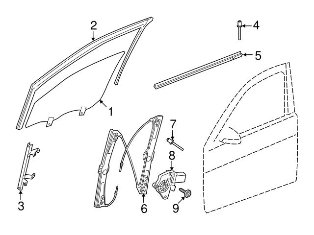 Genuine Mercedes 2217253525 Quarter Window Glass Run Channel; Front ...
