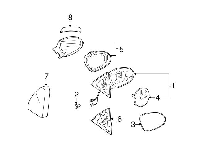 Genuine Mercedes 2217270490 Door Mirror Gasket; Right - Mercedes