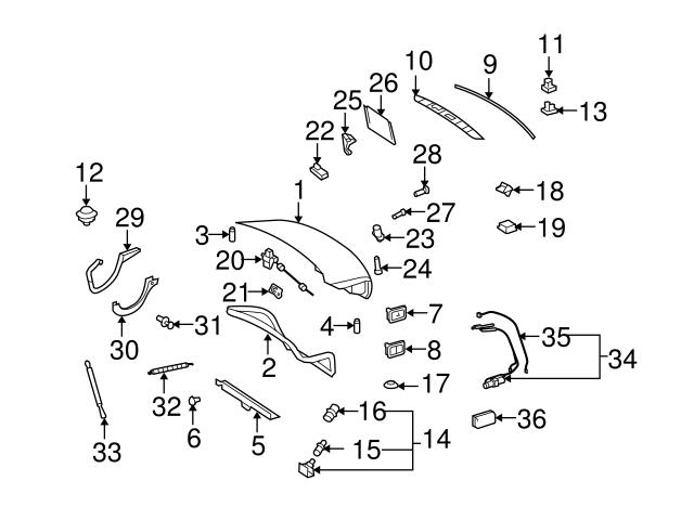 Genuine Mercedes 2217580001 Deck Lid Striker; Rear - Mercedes
