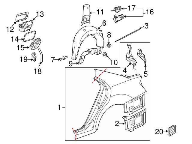 Genuine Mercedes 2218200072 Fuel Door Latch; Rear - Mercedes | 221820007264