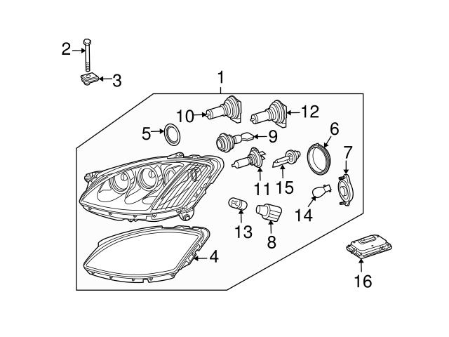 Genuine Mercedes 2218260358 Headlight Seal; Left - Mercedes