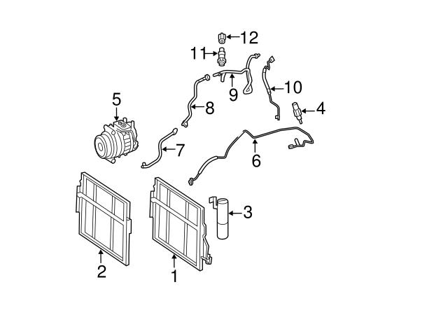 Genuine Mercedes 2218309516 A/C Refrigerant Discharge Hose; Front ...