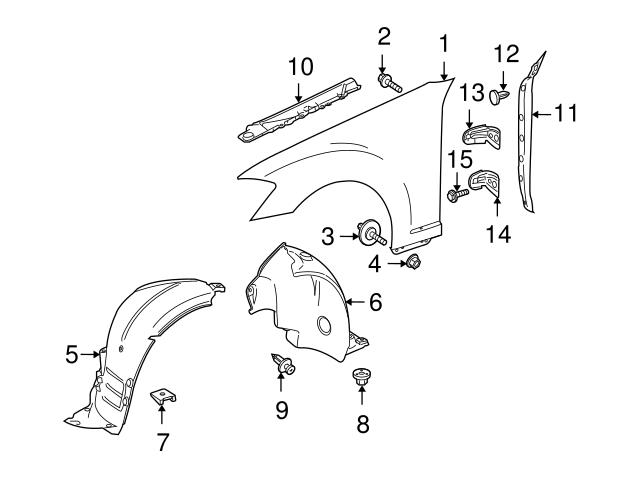 Genuine Mercedes 2218800048 Fender Bracket; Upper Left/Right - Mercedes