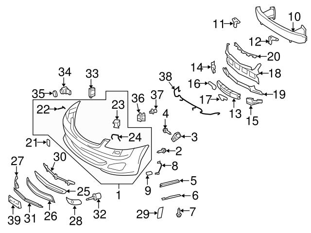 Genuine Mercedes 2218852523 Bumper Corner Cover; Front Left - Mercedes