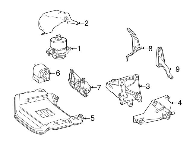 Genuine Mercedes 2222405017 Engine Mount Support; Front Right ...