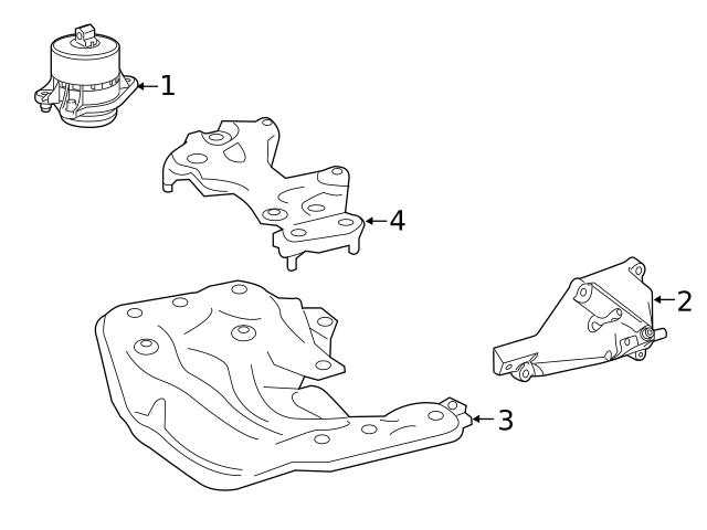 Genuine Mercedes 2222405800 Engine Mount Support; Front Right - Mercedes