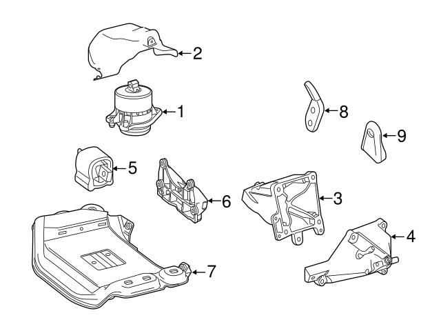 Genuine Mercedes 2222407217 Engine Mount Support; Front Right - Mercedes
