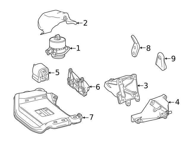 Genuine Mercedes 2222408017 Engine Mount Support; Right - Mercedes
