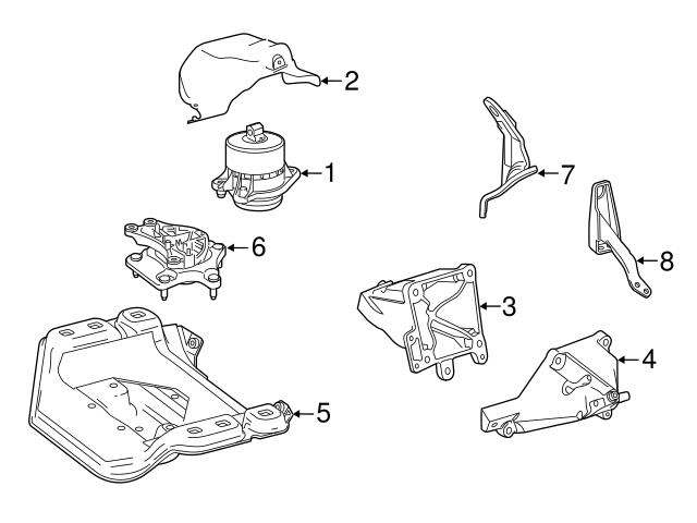 Genuine Mercedes 2222408117 Engine Mount Support; Front Left - Mercedes