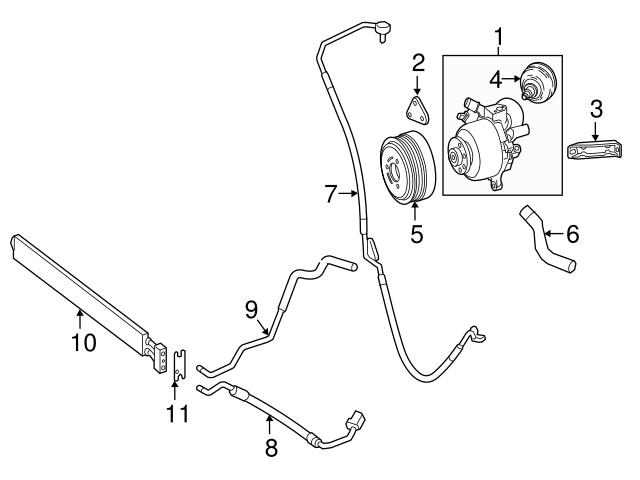 Genuine Mercedes 2223203500 Power Steering Pressure Hose - Mercedes ...