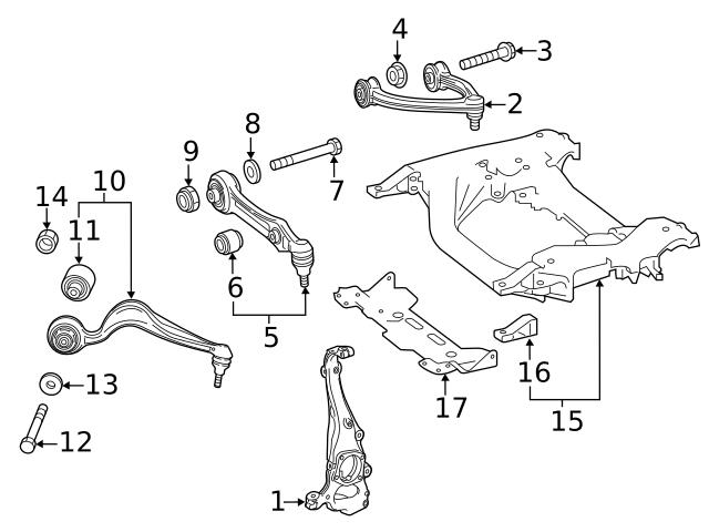 Genuine Mercedes 222330330728 Control Arm; Left, Right, Front Lower ...