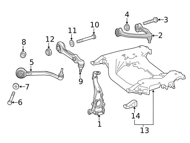 Genuine Mercedes 2223305102 Control Arm; Front Left - Mercedes | 2223304700