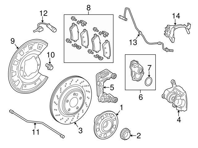 Genuine Mercedes 2223570008 Wheel Hub; Rear Left/Right - Mercedes