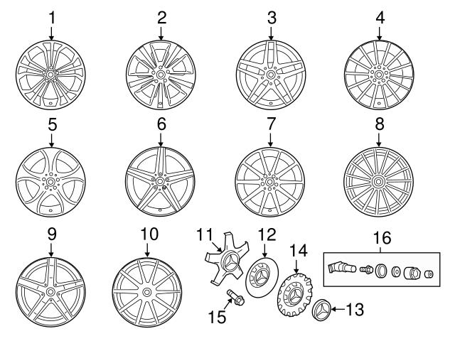 Genuine Mercedes 22240008009283 Wheel Cap - Mercedes