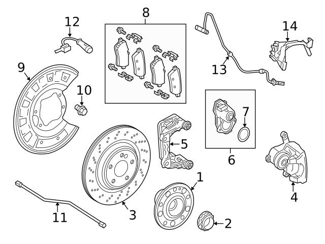 Genuine Mercedes 2224230006 Brake Caliper Bracket; Left, Right, Rear ...