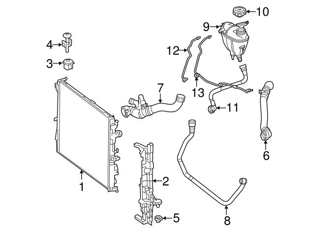 Genuine Mercedes 2225009672 Radiator Coolant Hose; Right - Mercedes