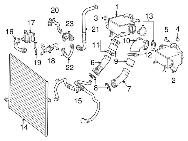 Genuine Mercedes 2225013791 Intercooler Hose/Line; Right Lower - Mercedes