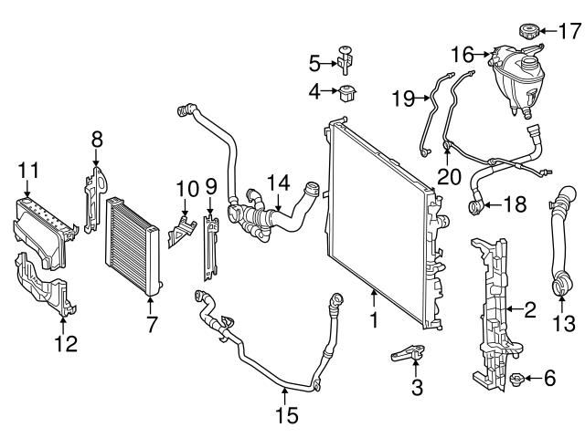 Genuine Mercedes 2225016484 Radiator Coolant Hose; Right, Upper - Mercedes