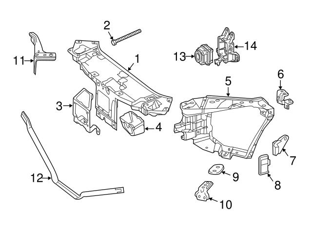 Genuine Mercedes 2225042340 Radiator Support Bracket; Right - Mercedes
