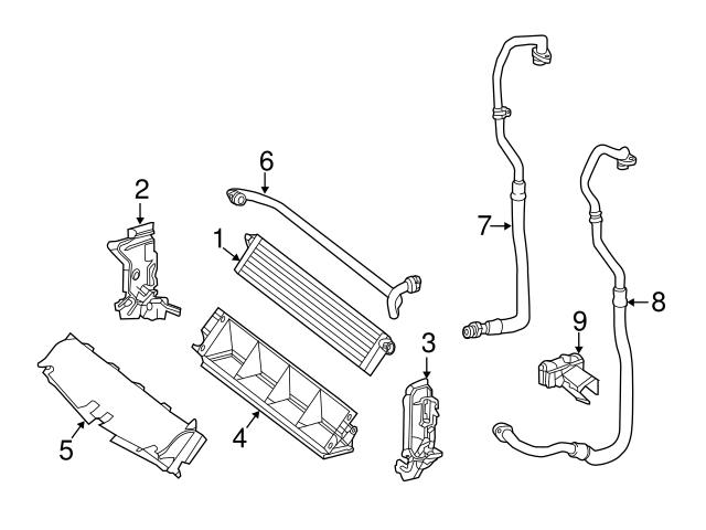 Genuine Mercedes 2225050040 Engine Oil Cooler Bracket; Left - Mercedes