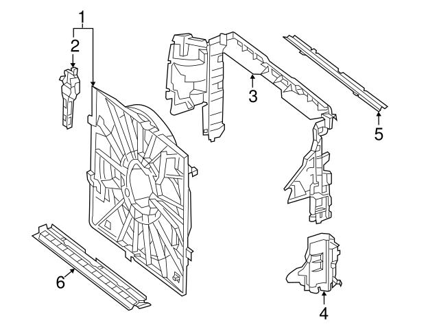 Genuine Mercedes 2225052730 Radiator Support Air Duct; Upper - Mercedes
