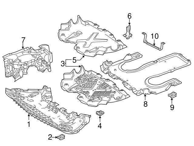 Genuine Mercedes 2225201723 Radiator Support Splash Shield - Mercedes