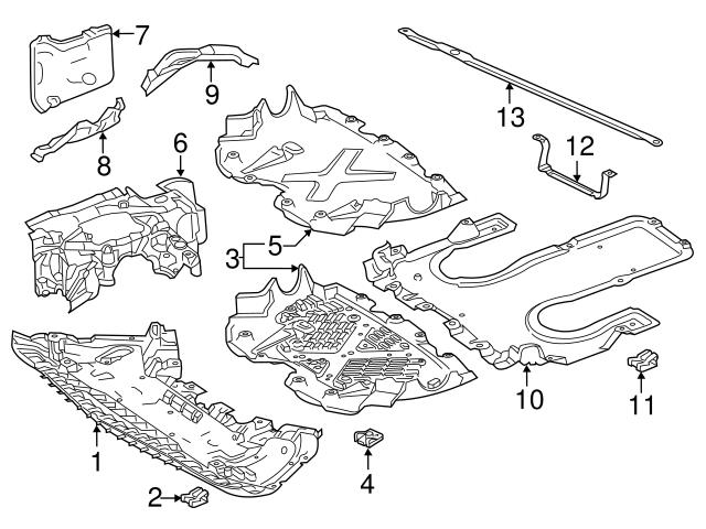 Genuine Mercedes 2225202223 Radiator Support Splash Shield - Mercedes