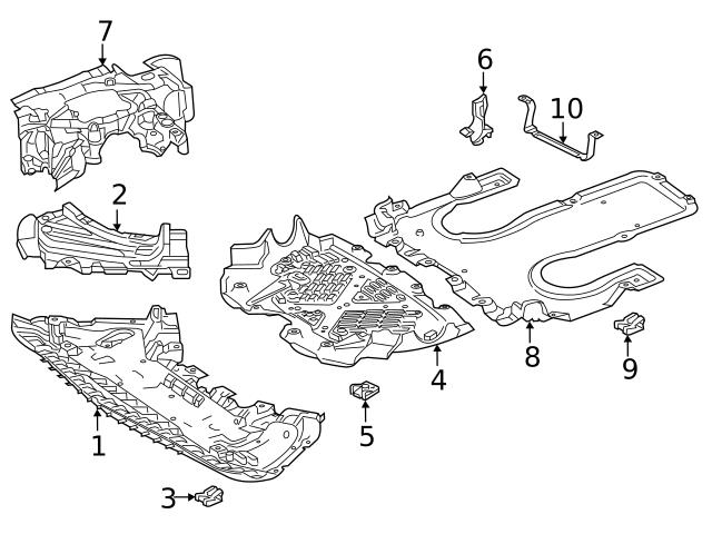 Genuine Mercedes 2225244100 Radiator Support Splash Shield - Mercedes ...