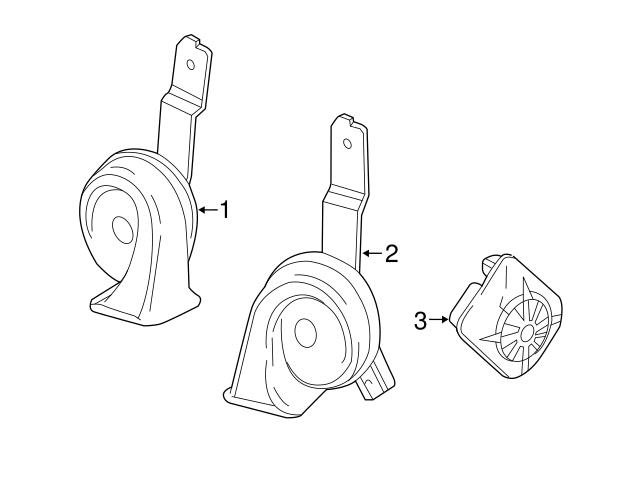 Genuine Mercedes 2225406911 Horn; Left - Mercedes | 2225421620