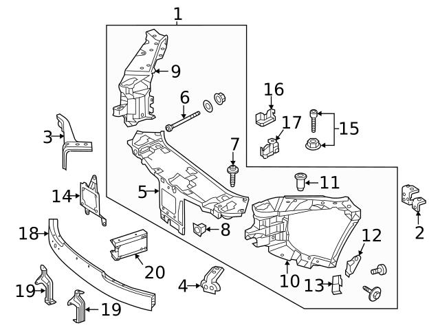 Genuine Mercedes 2226205900 Radiator Support Bracket; Left - Mercedes