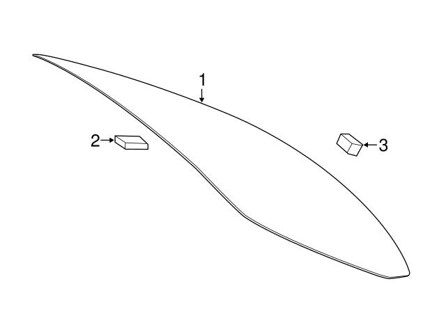 Genuine Mercedes 2226780079 Back Glass Spacer; Rear - Mercedes