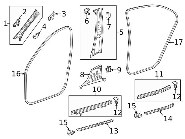 Genuine Mercedes 2226808835 Door Trim Sill Plate Insert; Front Left ...