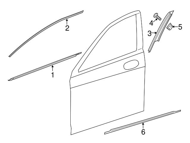 Genuine Mercedes 2226908601 Door Molding; Right - Mercedes | 2226901162