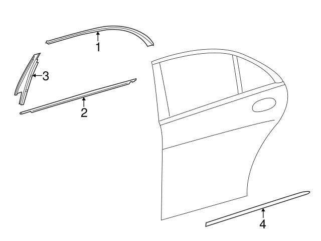 Genuine Mercedes 2226908801 Door Molding; Right - Mercedes | 2226902062