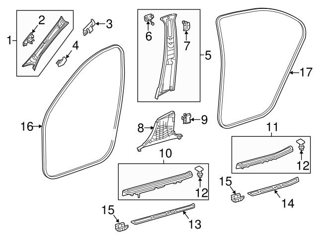 Genuine Mercedes 22269703519B00 Door Seal; Rear Inner Left/Right - Mercedes