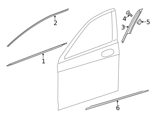 Genuine Mercedes 2226982001 Door Applique; Right - Mercedes