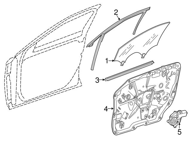 Genuine Mercedes 2227250265 Door Window Belt Weather Strip; Left, Right ...
