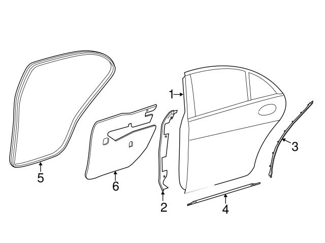 Genuine Mercedes 2227300778 Door Shell Seal; Rear Left Forward - Mercedes