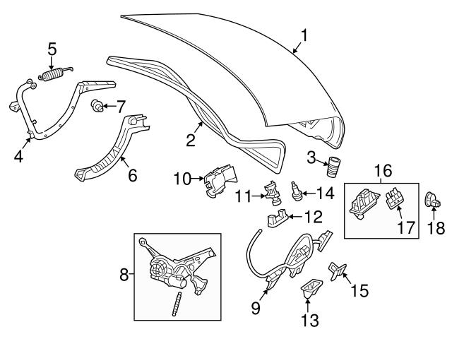Genuine Mercedes 2227500185 Trunk Lid Latch - Mercedes | 222750018528