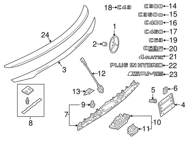 Genuine Mercedes 2227500893 Trunk Lid Handle - Mercedes | 222750089364