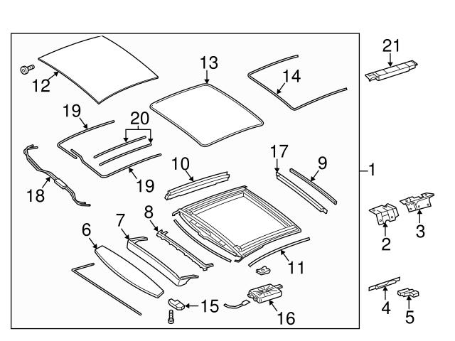 Genuine Mercedes 2227800109 Sunroof Cover; Front - Mercedes ...